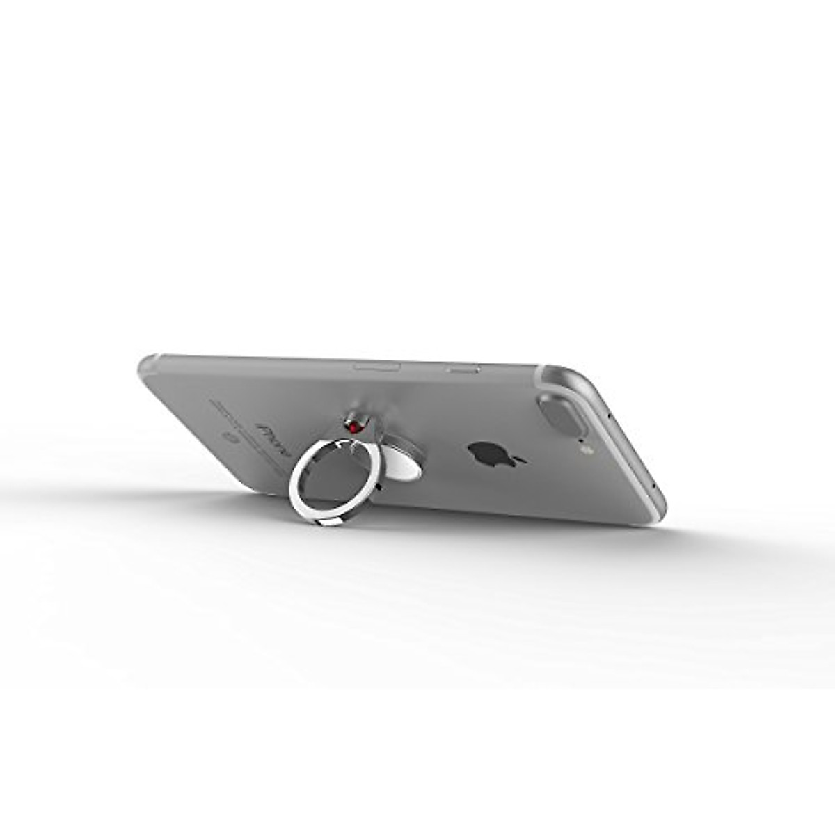 MAXIMEST Phone Ring Finger Holder, Stand, Mirror 360 Rotation Grip and Kickstand Accessory, Compatible with All Smartphones, iPhone, Samsung Galaxy S, Note, Z Fold, Flip, Tablets, iPad (Silver)