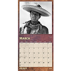 John Wayne in the Movies OFFICIAL | 2024 12 x 24 Inch Monthly Square Wall Calendar | BrownTrout | USA American Actor Celebrity Duke