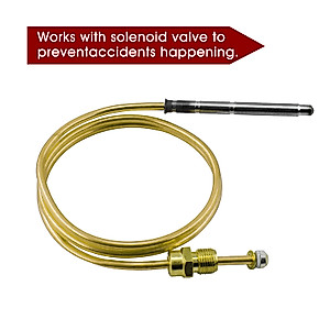 MENSI Thermocoupler for Robertshaw Thermostat Control Pilot Burner Assembly Replacement 1980-024 & 1980-036 Snap Fit Universal Thermocouple (24")