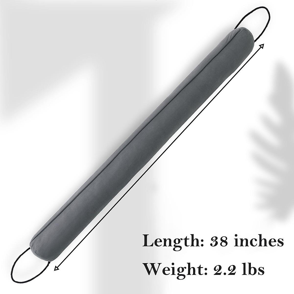 Sunolga 38 Inch Heavy Duty Door Draft Stopper for Bottom of Door, Weighted Right Angle Triangular Column Sound Proof Draft Guard for Gaps Up to 3” Under Doors, Gray