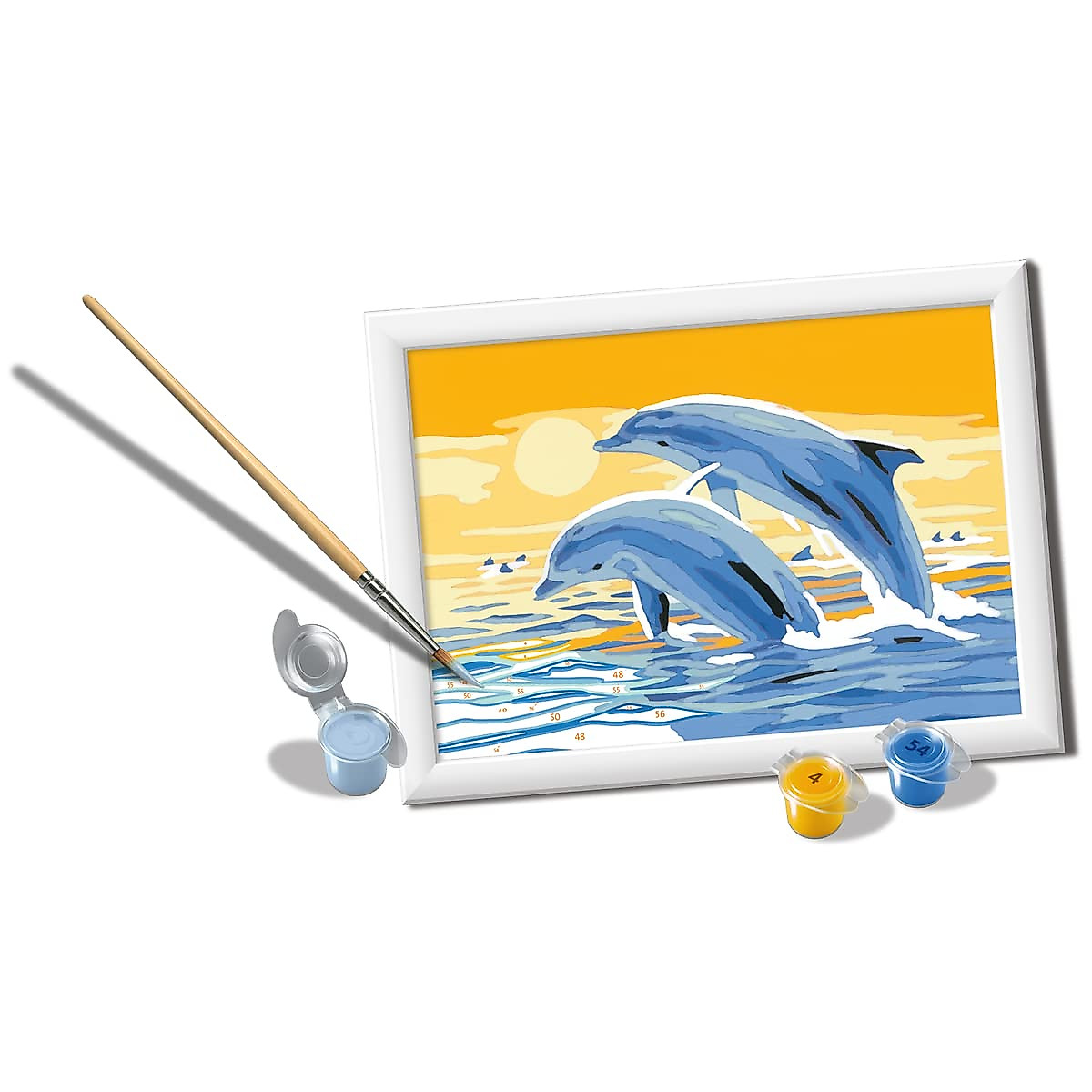 Ravensburger CreArt Delightful Dolphins Paint by Numbers Kit for Kids - Painting Arts and Crafts for Ages 7 and Up, Multi-Colored, único