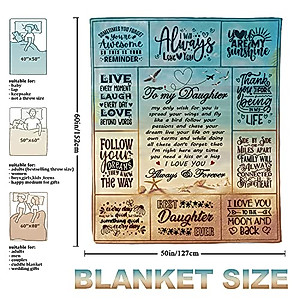 Ebmdsia Daughter Gift from Mom, Gifts for Daughter from Mom, Birthday Gifts for Daughter, to My Daughter Blanket from Mom, Daughter Birthday Gifts from Mother, Daughter Gifts Throw Blanket 50"X60"