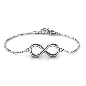 TSD 10K White Gold Classic Infinity Bracelet by JEWLR