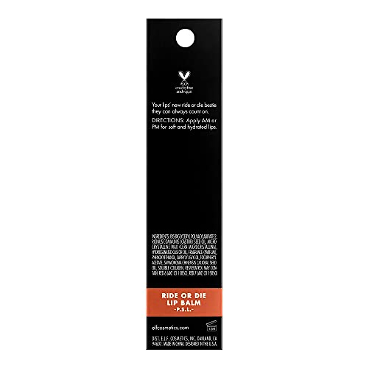 e.l.f. Ride Or Die Lip Balm, Hydrating Tinted Lip Balm For Sheer Color & Repairing Dry Lips, Infused With Jojoba Oil, P.S.L