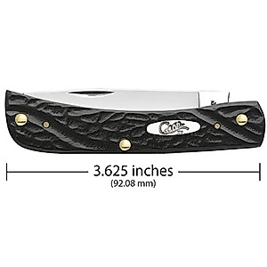 CASE XX WR Pocket Knife Rough Black Synthetic Sod Buster Jr Item #18229 - (6137 SS) - Length Closed: 3 5/8 Inches