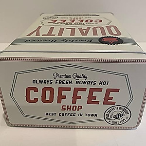 hadaaya Farmhouse Coffee Storage Container Set with Lids – Tall Rectangular Canisters for Coffee & Tea – Airtight White Kitchen Canister Set