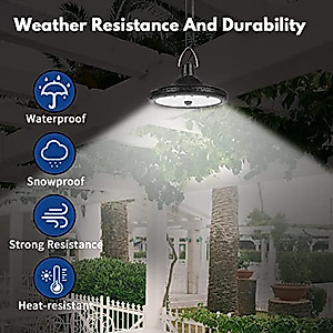 Solar Shed Light with Motion Sensor - 56 LEDs Light Beads, 4 Modes 6 Brightness Adjustable with Remote Control 180° Adjustable Solar Panel for Garden Home Chicken Coop, Outdoor Solar Pendant Light