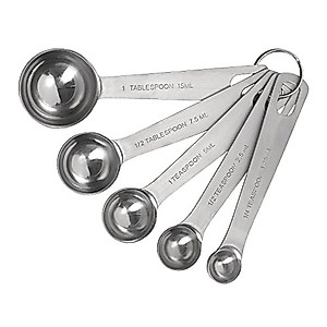 Tala Stainless Steel Measuring Spoons, 5 Piece Set for Measuring Dry and Liquids
