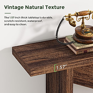 VANOMi Console Table with LED Lights, 70.86" Long Sofa Table Behind Couch, Narrow Wood Entryway Table, Farmhouse Foyer Table, Industrial Console Table for Entryway, Living Room, Hallway, Rustic Brown