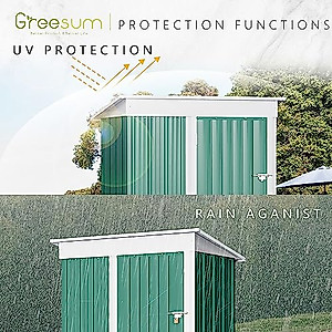 Greesum Metal Outdoor Storage Shed 5FT x 3FT, Steel Utility Tool Shed Storage House with Door & Lock, Metal Sheds Outdoor Storage for Backyard Garden Patio Lawn, Green