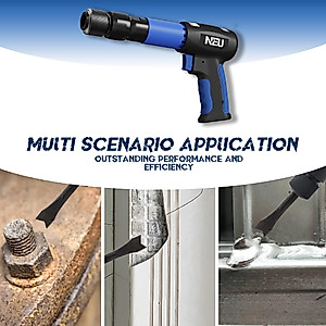 Air hammer, NEU PNEUPACTURE 250mm long barrel air chisel kit, with 4pcs chisels, with quick change retainer, 2200bpm, front exhuast, air chisel for shoveling and cutting