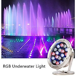 Saturey Underwater Pond Lights LED Underwater Light 3W 6w 9W 12W 18w 24w 36w RGB Night Lamp Outdoor Garden IP68 Submersible Swimming Pool Party Landscape DC 12V 24V Pool Lights