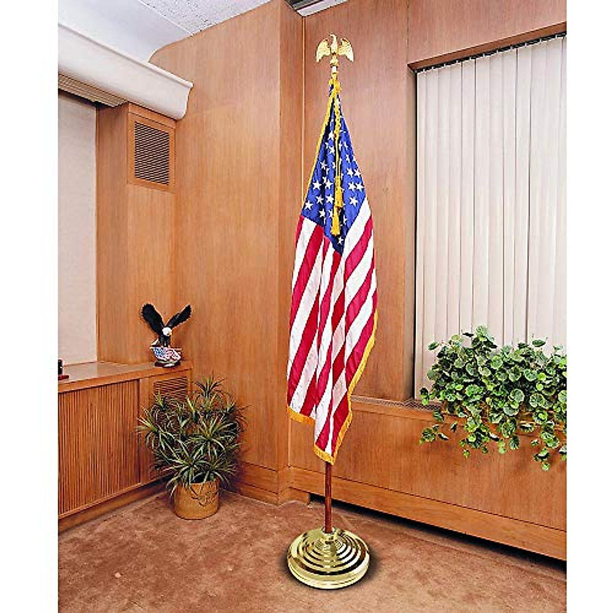 Base Stand for Flag Indoor Outdoor, Flag Base Stand Flag Pole Base for Large Flags, Flag Pole Floor Stand Hold Flagpole Base Indoor Gold Flag Pole Stand for 1.3'',1.1''and 0.9'' Diameter Flag Pole