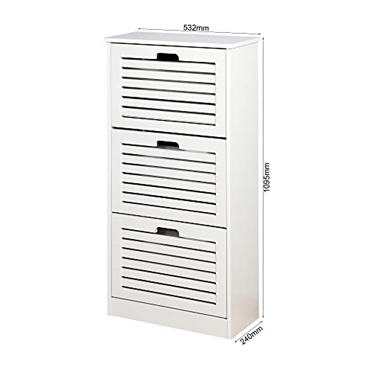 UFINEGO Shoe Rack with 3 Flip Doors Shoe Organizer for Entryway Organize Your Shoes in Style with Modern White Shoe Cabinet - 3 Flip Doors, 6 Layers of Storage Space, and Sturdy Structure