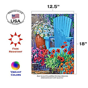 Toland Home Garden 119993 Adirondack Arrangement Spring Garden Flag, 12x18 Inch, Double Sided for Outdoor Summer House Yard Decoration