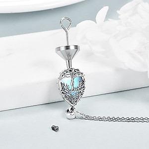 ONEFINITY Tree of Life Urn Necklace for Ashes Sterling Silver Moonstone Cremation Necklace for Ashes Keepsake Memory Jewelry for Women