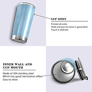 innewgogo Light Blue 20 oz Stainless Steel Vacuum Insulated Tumbler for Women Men Reusable Water Bottle with Leak-proof Lid & Straw Thermal Cup for Home Office School Gym Water Iced Tea Coffee