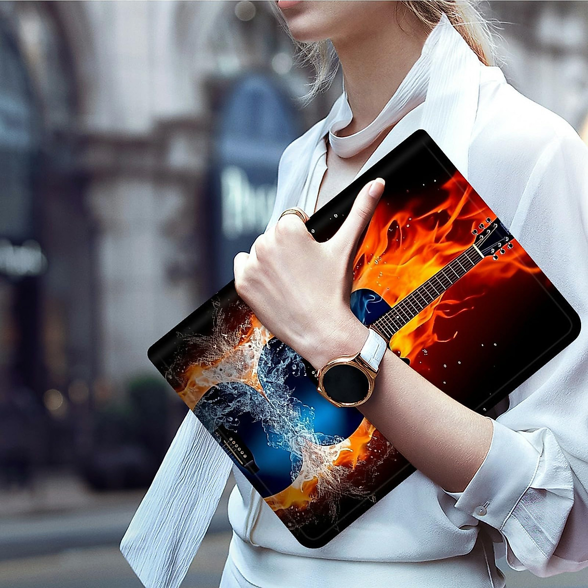 Case for Samsung Galaxy Tab A8 10.5 Inch 2022 PU Leather Slim Folio Lightweight Cover with Smart Auto Wake/Sleep Protective Case for Samsung A8 Tablet SM-X200 /SM-X205 /SM-X207,Cool Guitar