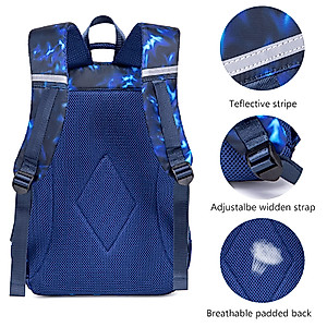 LEDAOU School Backpack Teen Boys Girls Bookbag Daypack School Bag (Football Black)