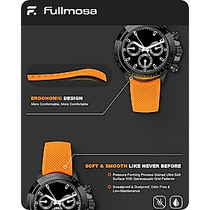 Fullmosa 22mm Silicone Watch Bands No Gaps Compatible for Samsung Galaxy Watch 46mm/Gear S3 Classic/Frontier, Galaxy Watch 3 45mm,(Orange+Black)
