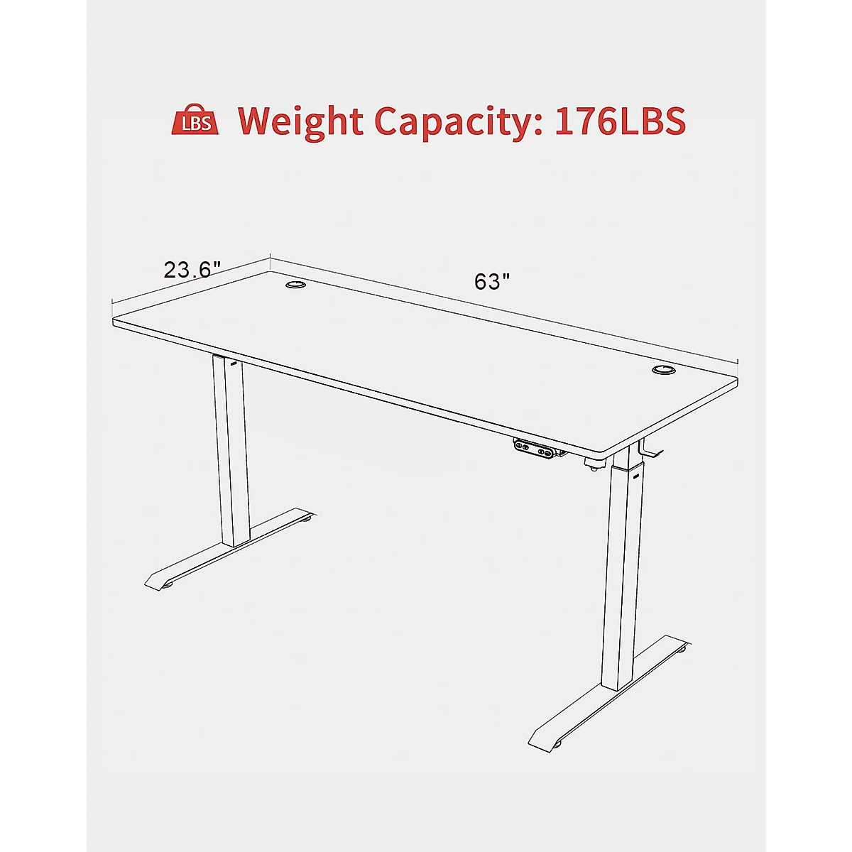 DESINO Electric Standing Desk Height Adjustable, 63x 24 Inch Electric Stand up Desk Home Office, Sit Stand Desk with Splice Board, Black Frame & Espresso Desktop