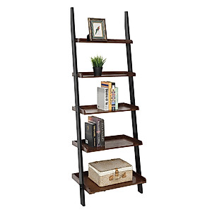 Convenience Concepts French Country Bookshelf Ladder, Dark Walnut / Black