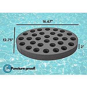 Polar Whale 2 Shot Glass Holder Floating Trays Table for Pool Beach Spa Hot Tub Bar Club Party Float Indoor Outdoor Durable Foam Serving Rack 16.67 Inches Wide Holds 30 Shots