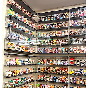 DuvinDD Acrylic Display Case Wall Mounted Funko POP Shelves, Clear Collectibles Showcase Display Cabinet with Sliding Door for Lego Figure Dustproof Storage Box Black(11.8x3.3x14.8inch)