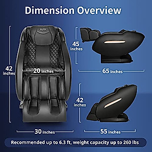 MYNTA Massage Chair, 3D SL-Track Full Body Massage Chair Recliner with Body Scan, Heat, Zero Gravity, Thai Stretch, Bluetooth Speaker, Airbags and Foot Rollers, Black