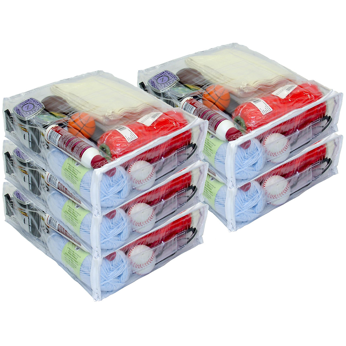 5-Pack Heavy Duty Vinyl Zippered (Clear) Storage Bags (12" x 15" x 4") (3.1 Gallon)