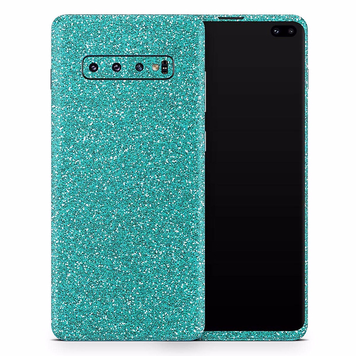 DesignSkinz Sparkling Teal Ultra Metallic Glitter Protective Vinyl Decal Wrap Skin Cover Compatible with The Samsung Galaxy S20 (Screen Trim & Back Glass Skin)