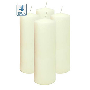 Hyoola Ivory Pillar Candles 3x9 Inch - Unscented Pillar Candles - 4-Pack - European Made