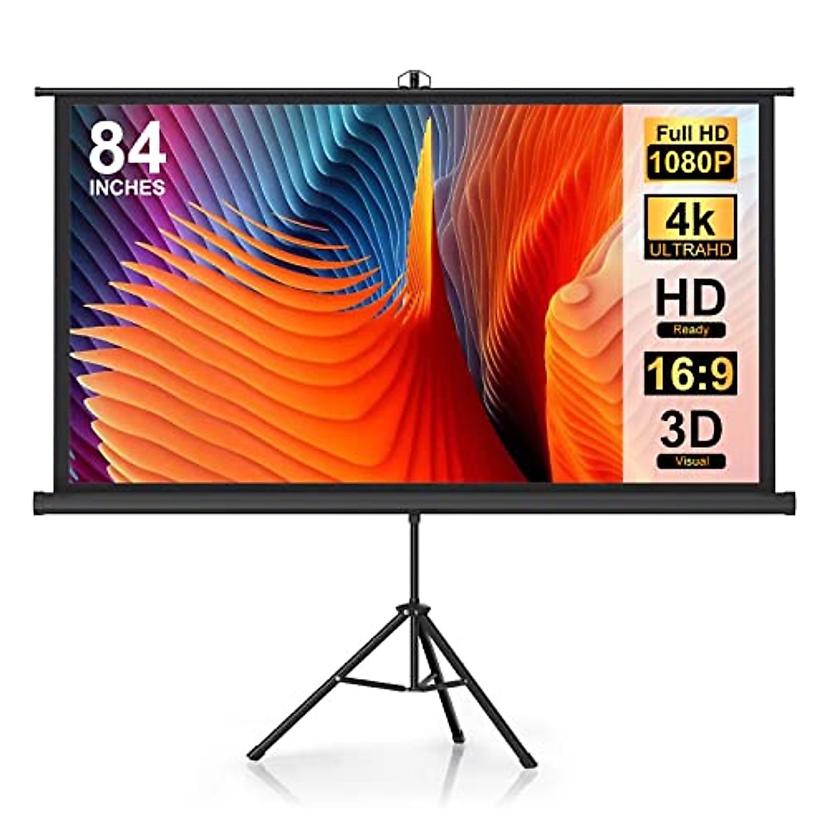 Easy Setup 84" Portable Projector Screen & Stand