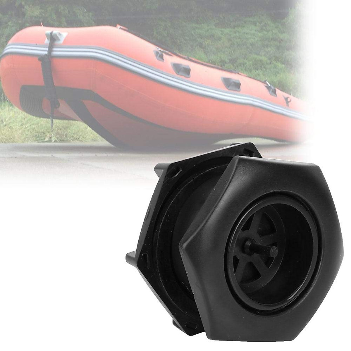 Single Matte Black PVC Drain Valve Long Service Life Easy to Use Plastic Drain Valve for Inflatable Boats Fishing Boat Kayak Accessory