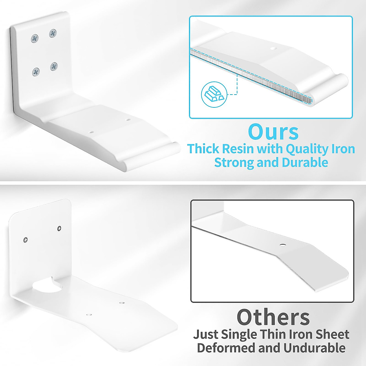 Heavy-duty Metal Speaker Mount for Sonos Era 300 Wall Mount Bracket - Space Saving Speaker Wall Mount Shelf Compatible with Sonos Era 300 Mount for Better Sound, White