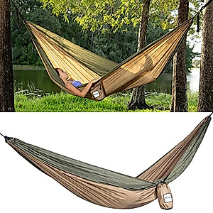 ecox Outdoors Parachute Hammock Single with 2 Tree Straps, Portable Lightweight Nylon Comfortable for Backpacking, Camping, Travel, Beach, Backyard, Patio, Hiking