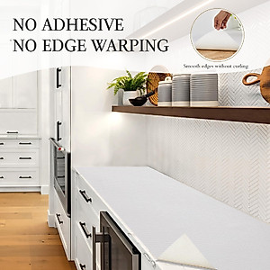 Beautysaid Shelf and Drawer Liner for Ktichen Cabinet, Non Adhesive Non Slip Shelf Paper Waterproof Washable Thickened for Dresser Pantry Shelve Bathroom Protector Liner(White,12 in x 10 FT)