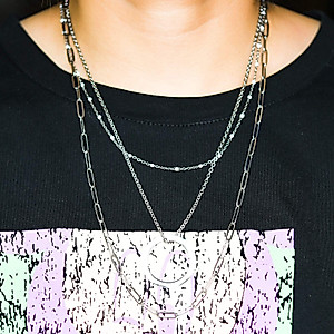 Sunling Stainless Steel Dainty Paperclip Link Chain Necklace for Women with Extension - Silver and Gold Color