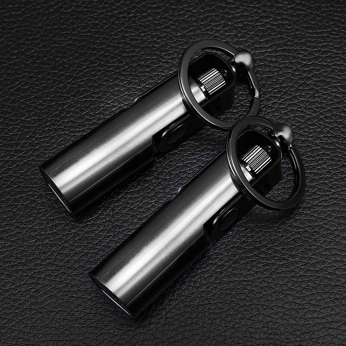 SOMGEM Permanent Match Keychain 2 Pack, Kerosene Refillable, Waterproof Flint Fire Starter for Outdoor Camping Emergency Survival Gear