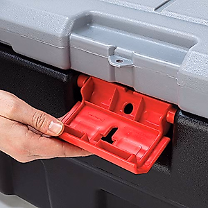 Rubbermaid ActionPacker Lockable Storage Box, 8 Gallon, Grey and Black (1949040)