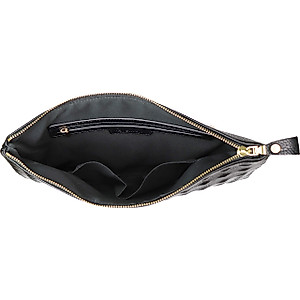 B BRENTANO Vegan Oversized Embossed Clutch Pouch (Black)