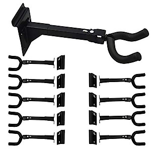 BlueDot Trading Padded Adjustable Guitar Holder Wall Mount & String Instrument Hanger Hook Rack Suitable for Home, School, or Store Display, Pack of 10