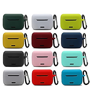 2 Pack Soft Rubber Silicone Protective Case Cover Compatible with TOZO NC2 Earbuds, Protective Skin Sleeve with Keychain (Light Blue+Light Green)