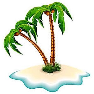 without brand Set of 48 Envelope Seals Labels Cute Palm Tree Beach 1.2" Round