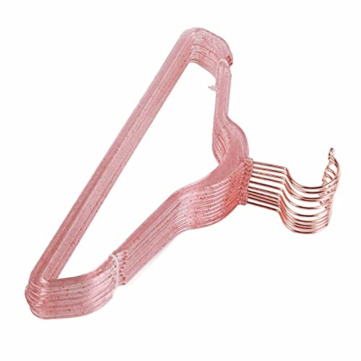 mumisuto Hangers,10Pcs Clothes Hangers 40cm Crystal Cut Hangers for Clothes,Heavy Duty Plastic Hanger Set Closet Wardrobe Hangers for Coat Jackets Pants Shirts T-Shirts Dresses (Pink)