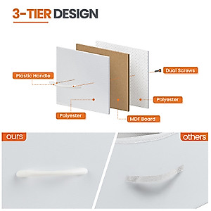 Sweetcrispy Nightstand Set of 2 with 2 Storage Drawers, 20" Height Small Bed Side Furniture End Table, Wooden Top Fabric Cabinet Kids Mini Dresser for Bedroom, Closet, Entryway, College Dorm