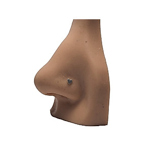 18,20 gauge Mini heart Nose Stud ,925 Sterling Silver,Tiny Heart Nose Stud / nose screw, Body Piercing Jewelry, Silver Nose ring (18g Left Screw)