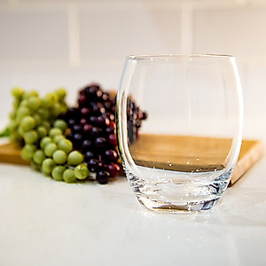 Unbreakable Stemless Plastic Wine Glasses: Shatterproof Tritan Cups, Ideal for Indoor and Outdoor Use, Elegant and Practical, 13 Ounce Glass Set of 4 by Cruvina