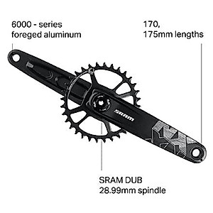 SRAM NX Eagle Crankset - 175mm, 12-Speed, 32t, Direct Mount, DUB Spindle Interface, Black