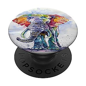 Beautiful Artistic Watercolor Elephant Lover Design Gift PopSockets PopGrip: Swappable Grip for Phones & Tablets